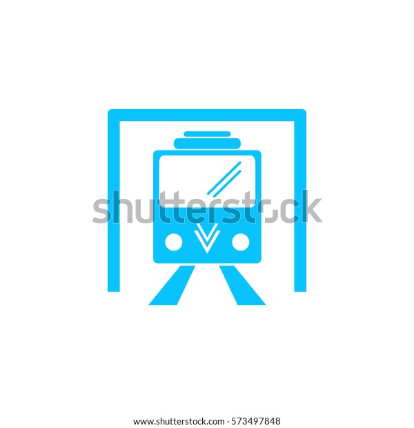 Metro Icon Flat Blue Pictogram On Stock Vector (Royalty Free) 573497848