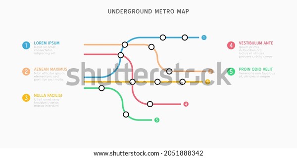 Metro Map Infographics Vector Template City Stock Vector (Royalty Free ...