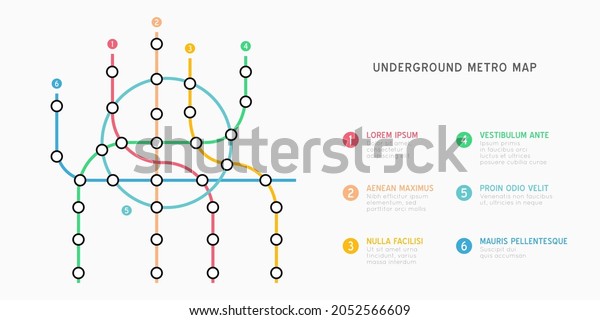 Metro Map Infographics Vector Template City Stock Vector (Royalty Free ...