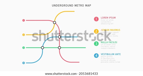 Metro Map Infographics Vector Template City Stock Vector (Royalty Free ...