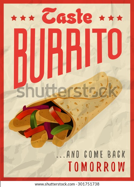 Mexican Burrito Poster Design Concept Stock Vector (Royalty Free ...