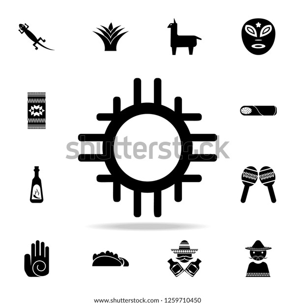 Mexican Circle Icon Detailed Set Elements Stock Vector (Royalty Free ...