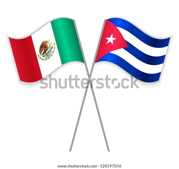 Mexican Cuban Crossed Flags Mexico Combined Stock Vector (Royalty Free ...