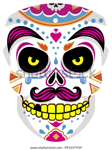 Mexican Death Mask Stock Vector (Royalty Free) 495647434