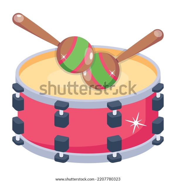 Mexican Drum Tambora Flat Icon Stock Vector (Royalty Free) 2207780323 ...