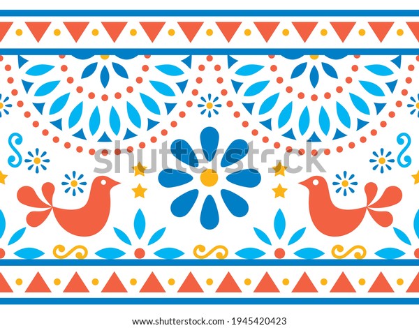 Mexican Folk Art Vector Long Seamless 库存矢量图（免版税）1945420423 | Shutterstock
