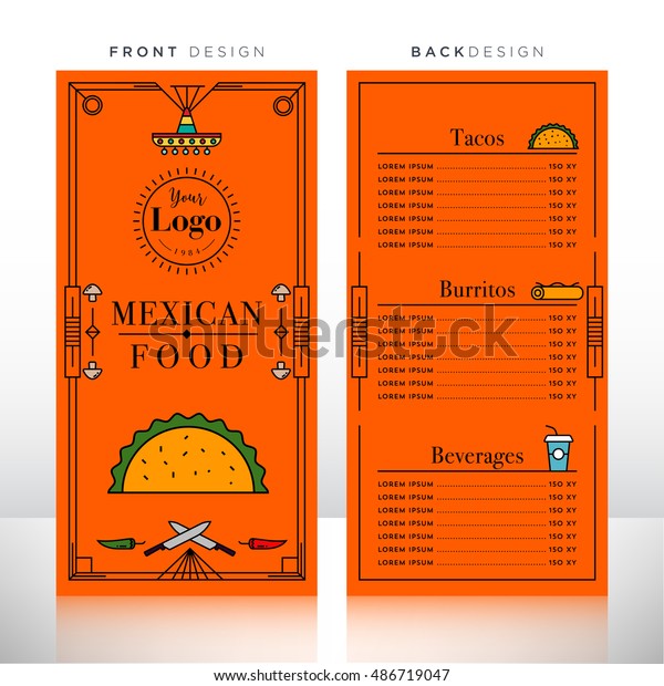 Mexican Food Menu Design Template 스톡 벡터(로열티 프리) 486719047 | Shutterstock