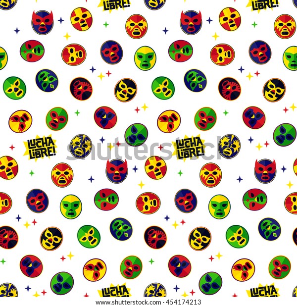 Mexican Lucha Libre Wrestling Pattern Stock Vector (Royalty Free ...