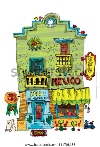 Mexican Restaurant Cartoon Stock Vector (Royalty Free) 111708155