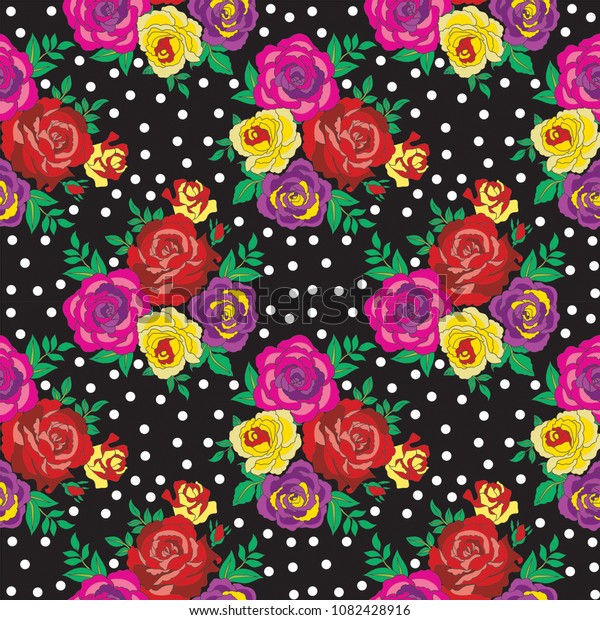 Mexican Rose Pattern Mexican Rose Pattern Stock Vector (Royalty Free ...