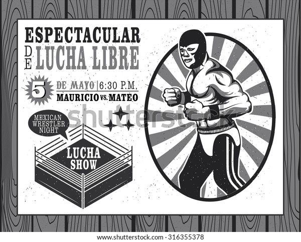 Mexican Wrestler Set Lucha Libre Vector Stock Vector (Royalty Free ...