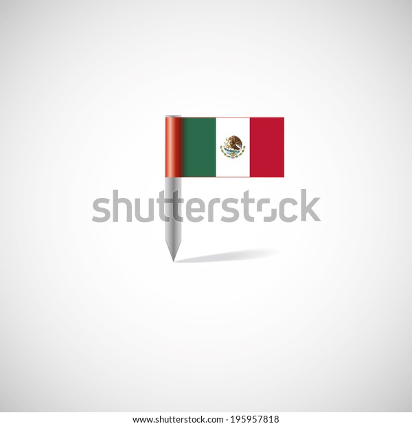 Mexico Flag Pin Stock Vector (Royalty Free) 195957818 | Shutterstock