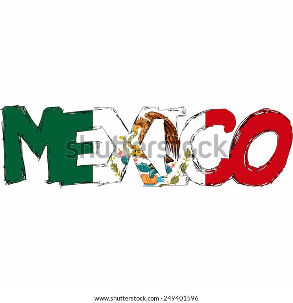 Mexico Flag Text Name Country Vector: เวกเตอร์สต็อก (ปลอดค่าลิขสิทธิ์ ...
