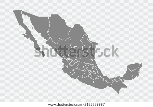 Mexico Map Grey Color On White: เวกเตอร์สต็อก (ปลอดค่าลิขสิทธิ์ ...