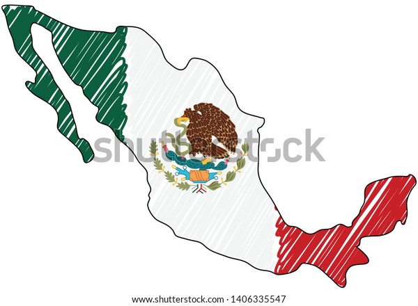 Mexico Map Hand Drawn Sketch Vector Stock Vector (Royalty Free ...