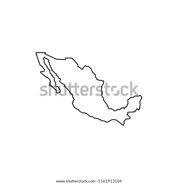 Mexico Map Icon Isolated On White Stock Vector (Royalty Free ...