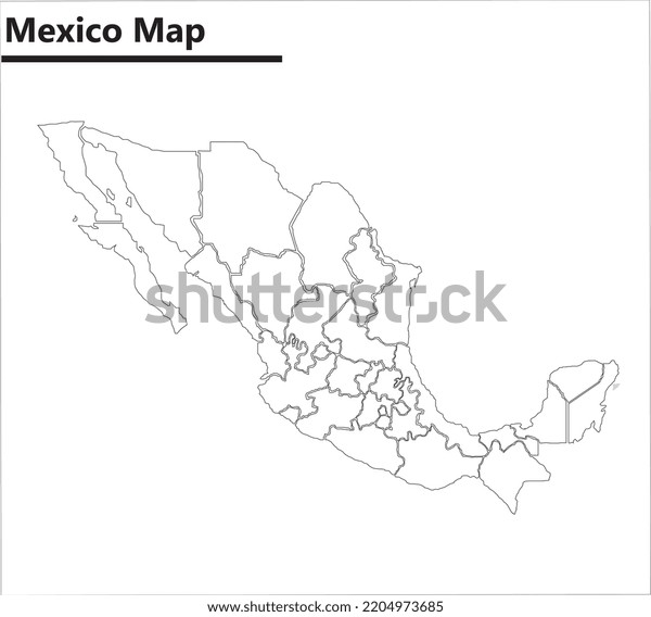 Mexico Map Illustration Vector Detailed Mexico: เวกเตอร์สต็อก (ปลอดค่า ...