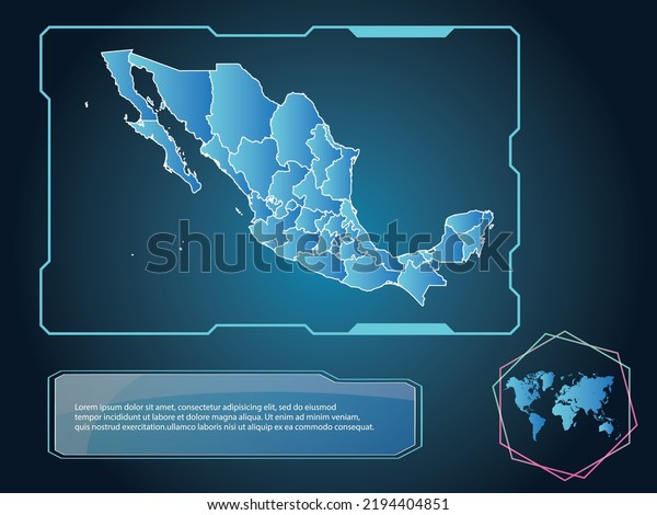 Mexico Map Infographic Technology Blue Color Stock Vector (Royalty Free ...