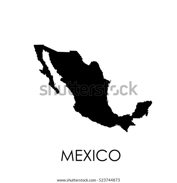 Mexico Map White Background Stock Vector (Royalty Free) 523744873 ...