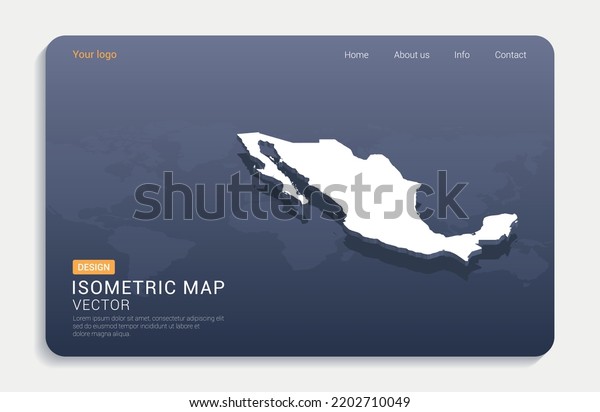 Mexico Map White On Blue Background Stock Vector (Royalty Free ...