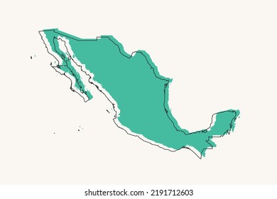 Mexico Map World Map International Vector Stock Vector (Royalty Free ...