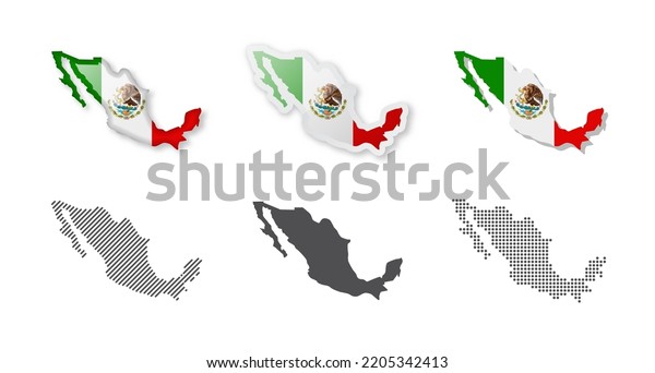 Mexico Maps Collection Six Maps Different Stock Vector (Royalty Free ...