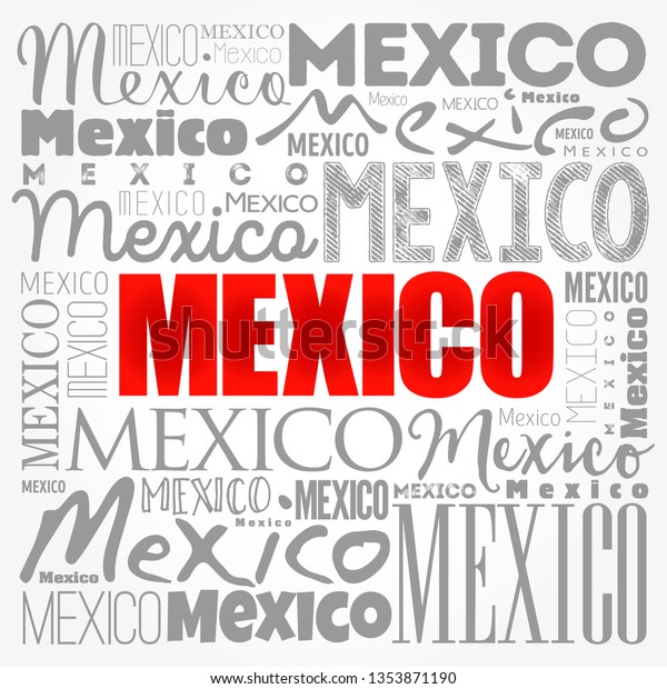 Mexico Wallpaper Word Cloud Travel Concept: vetor stock (livre de ...