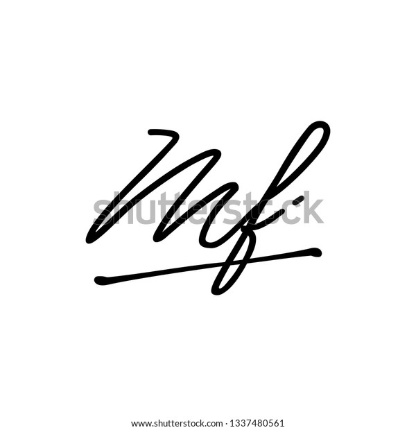 Mf Initial Signature Logo Handwriting Logo Stock Vector (Royalty Free ...