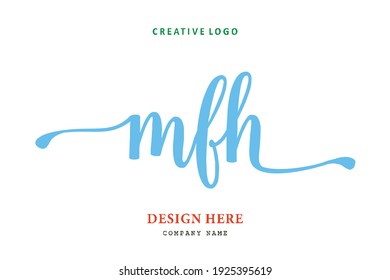 Mfh Lettering Logo Simple Easy Understand Stock Vector (Royalty Free ...