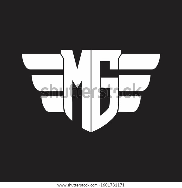 Mg Logo Monogram Emblem Wings Element Stock Vector (Royalty Free ...