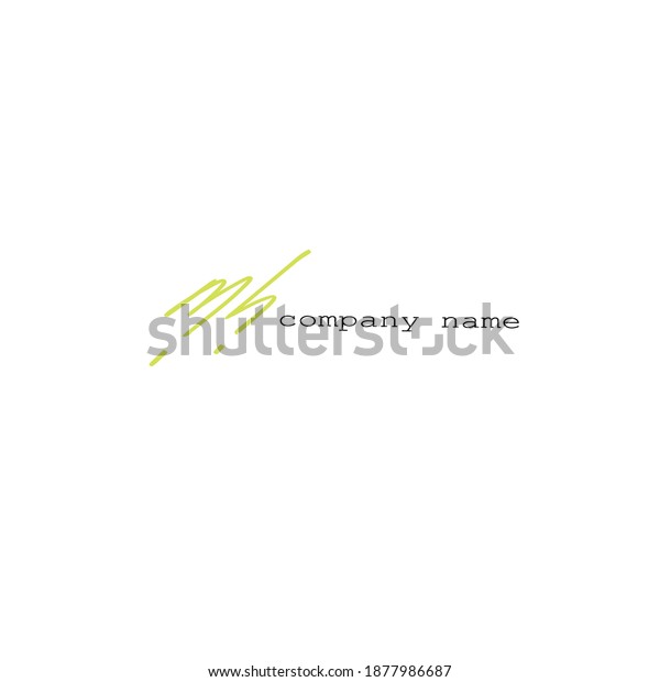 Mh White Background Handwritten Logo Stock Vector (Royalty Free ...