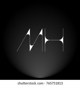 Mh White Thin Minimalist Logo Design Stock Vector (Royalty Free ...