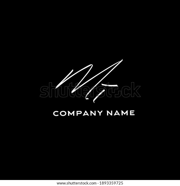 Mi Black Background Handwritten Logo Stock Vector (Royalty Free ...