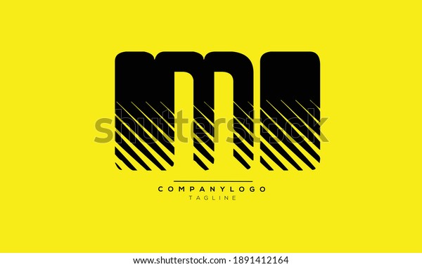 Mi Icon Monogram Letter Text Alphabet Stock Vector (Royalty Free ...