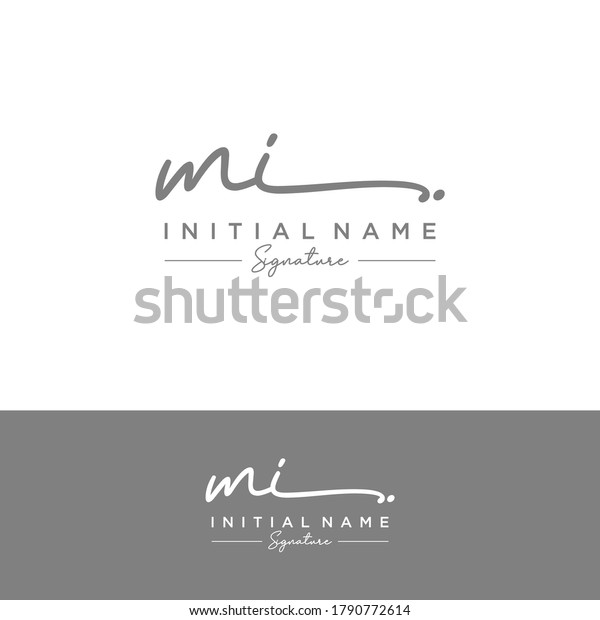 Mi Initial Letter Handwriting Signature Logo Stock Vector (Royalty Free ...