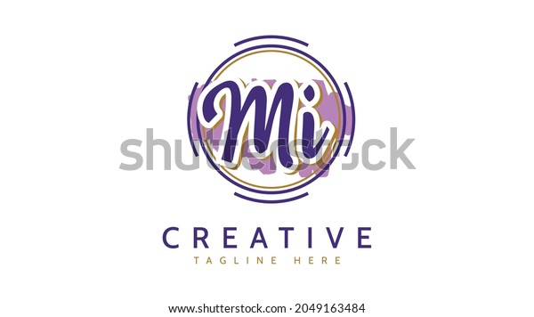 Mi Initials Handwriting Logo Vector Stock Vector (Royalty Free ...