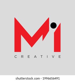 Mi Letter Logo Design Creative Cut Stock Vector (Royalty Free ...