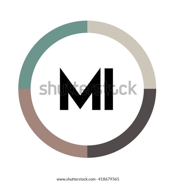 Mi Letters Four Colors Abstract Background Stock Vector (Royalty Free ...