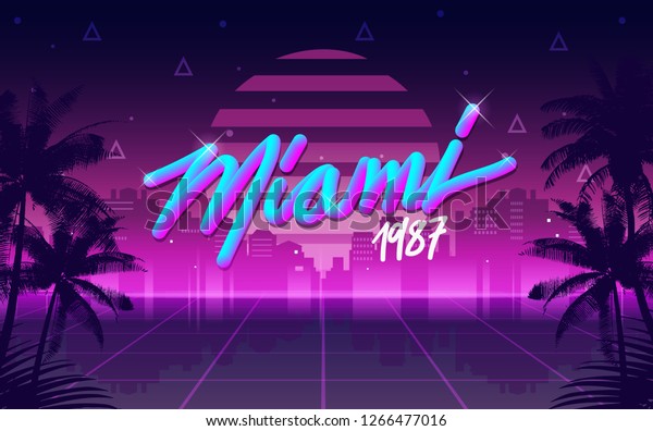 Miami 1987 Retro Cover Stock Vector (Royalty Free) 1266477016 ...