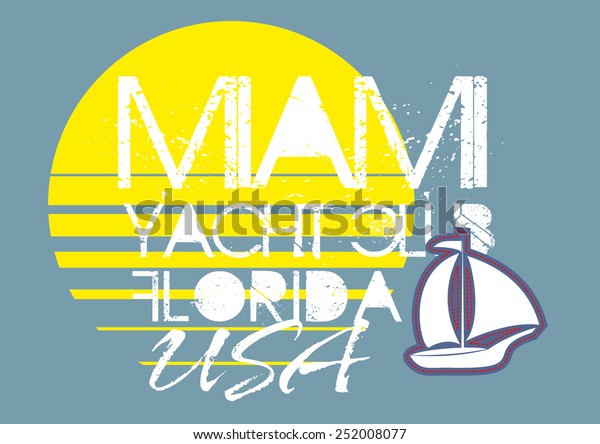 Miami Beach Florida Vector Art Stock Vector (Royalty Free) 252008077