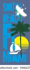 Miami Beach Graphic Design Vector Art Stock Vector (Royalty Free ...