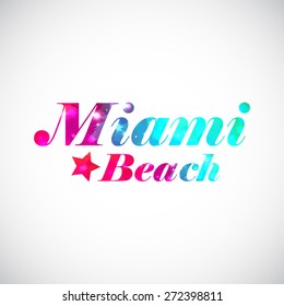 Miami Colorful Vector Print Stock Vector (Royalty Free) 272398811 ...