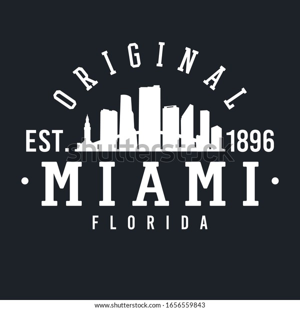 Miami Florida Skyline Original Logotype Sports 库存矢量图（免版税）1656559843 ...