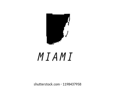 Miami Outline Map City Shape Vector Stock Vector (Royalty Free ...