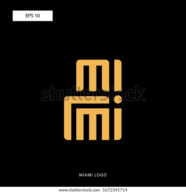 Miami Typography Form Fist Flat Color Stock Vector (Royalty Free ...