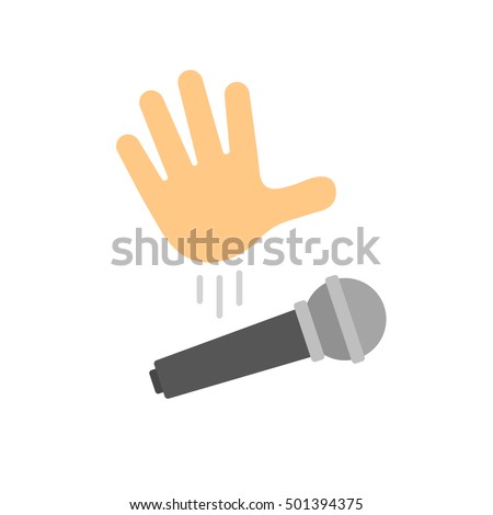 Mic Drop Illustration Cartoon Hand Dropping Stock Vector (Royalty Free ...