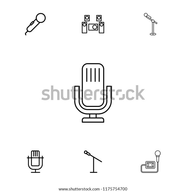 Mic Icon Collection 7 Mic Outline Stock Vector (Royalty Free ...
