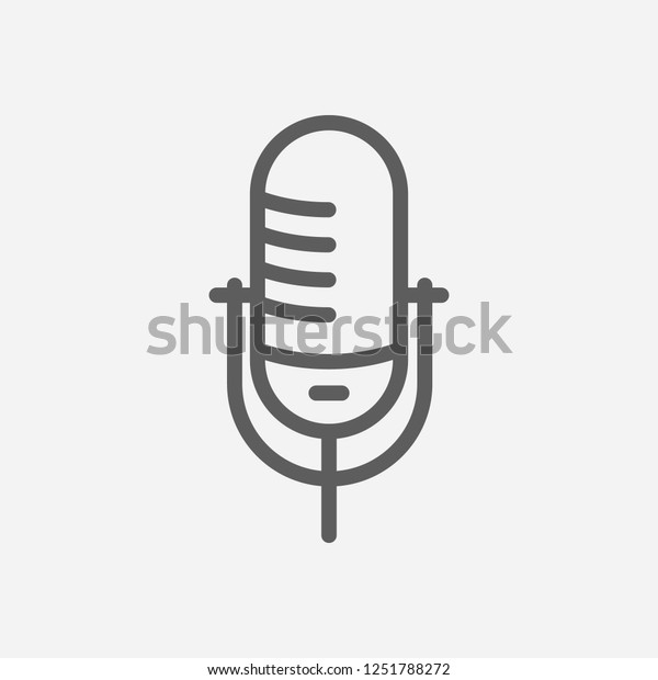 Mic Icon Line Symbol Isolated Vector Stock Vector (Royalty Free ...