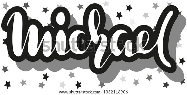 Michael Mens Name Stars Pattern Hand Stock Vector (Royalty Free) 1332116906