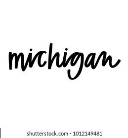 Michigan Hand Lettering Stock Vector (Royalty Free) 1012149481 ...